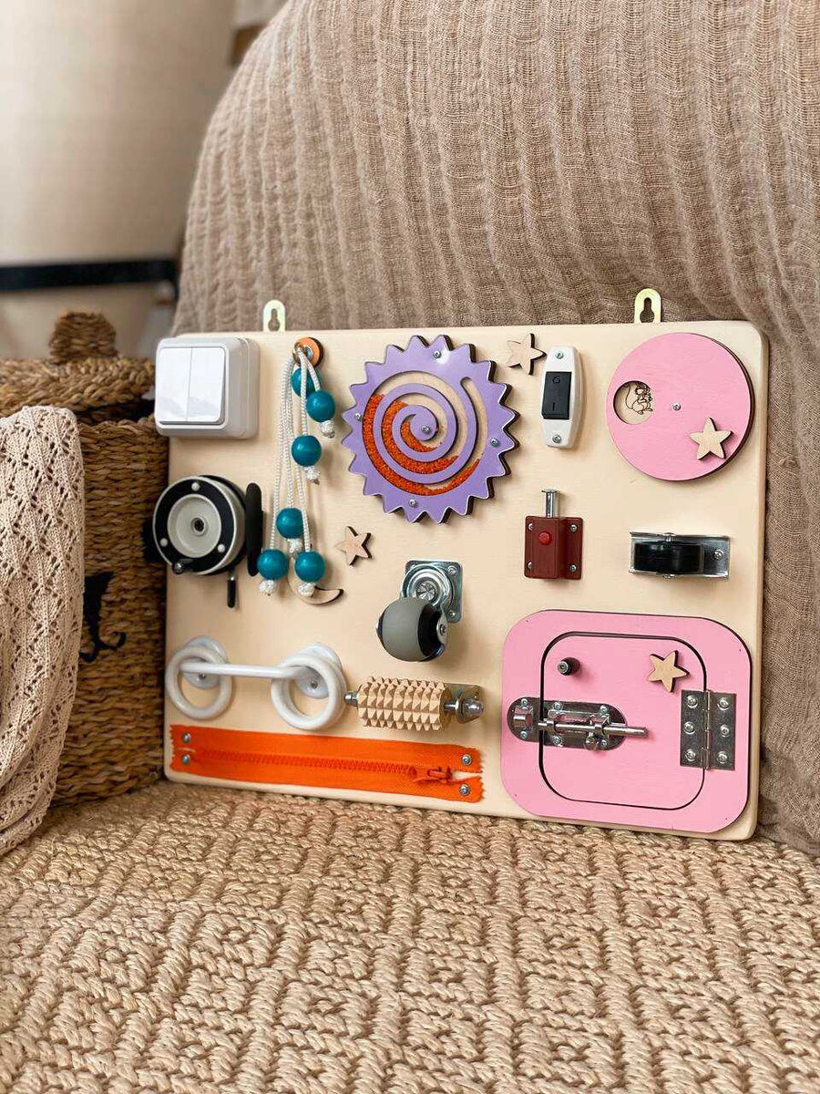 Mini busy board (pink) – Smart Baby Board
